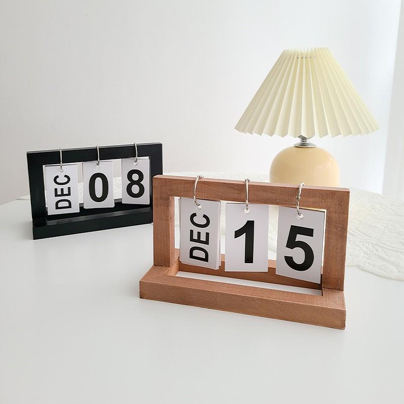 Kalendar Meja Kayu, Gaya Nordic Kreatif, Reka Bentuk Ins Mudah ...