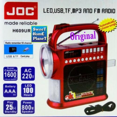 JOC H609UR 800W Rechargeable Radio with Super Bright Torch MP3/FM/TF ...