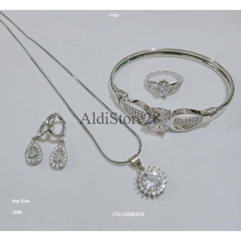 Set permata silver dewasa perhiasan xuping terbaru Wanita - Shop | Tokopedia