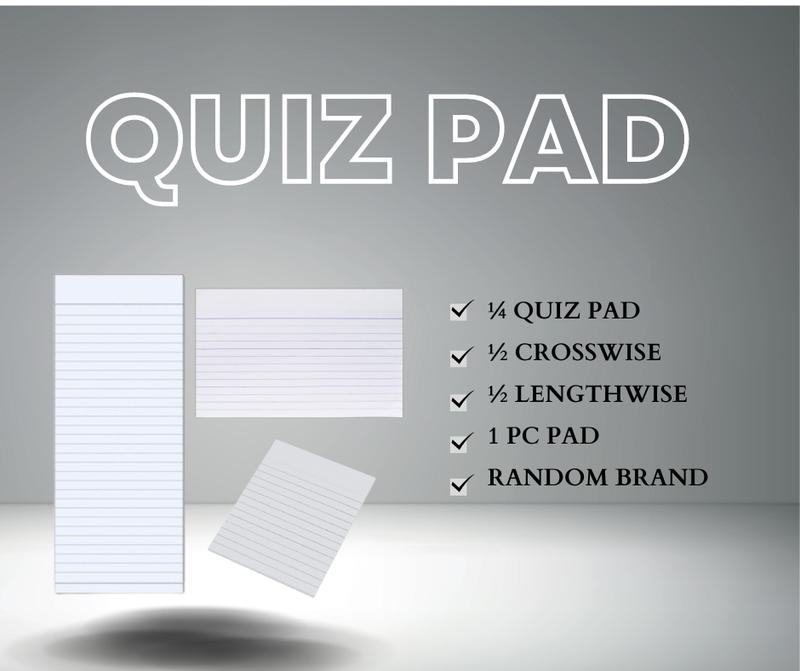 EuriHana Quiz Pad ¼, ½ Crosswise Lenghtwise Sold Per Pad Random ...