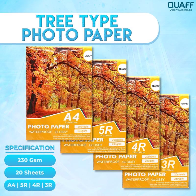 QUAFF Tree Type Inkjet Photo paper Glossy A4 , 5R , 3R , 4R Size ...