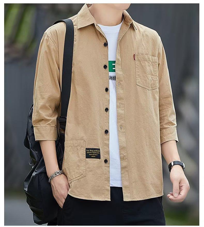 SINRANSINYA.Men's stylish casual seven-quarter sleeve top coat with ...
