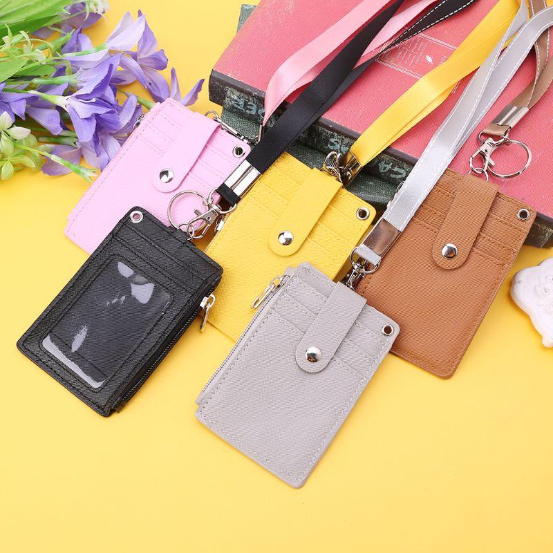 Card Slot Holder Business Credit Card ID Badge Coin Purse Holder ...