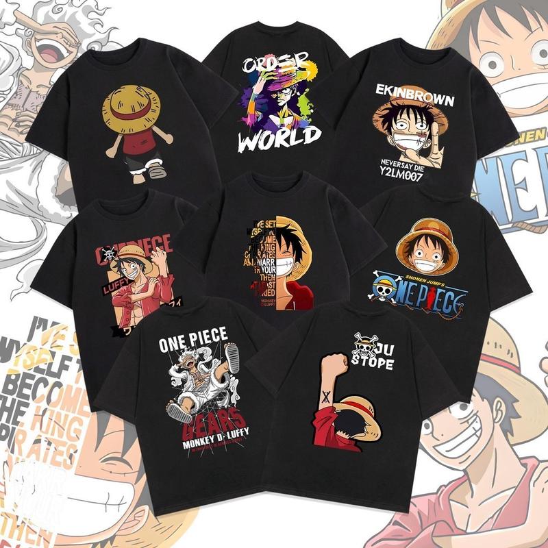 Kemeja-T uniseks bersaiz besar "Luffy" anime kartun one piec - TikTok ...