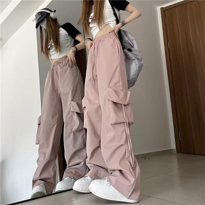Seluar Kasual, untuk Wanita, Ketibaan Baru, Kesan Draping Lurus ...