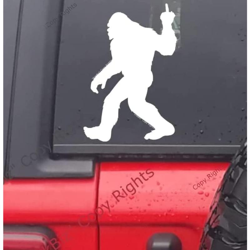 Bigfoot Middle Finger Decal Sasquatch Funny Sticker for Laptops Water ...
