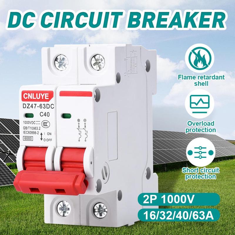 2P DC 1000V Solar Mini Circuit Breaker Battery Switch 16A/ 32A - TikTok ...