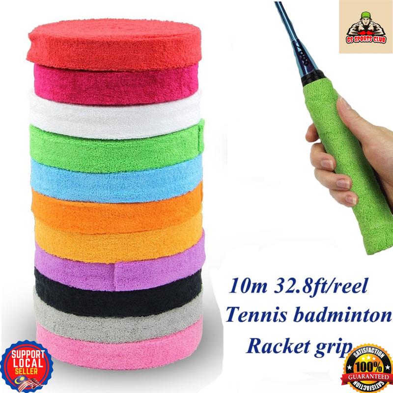 Pembalut Badminton Racket Cotton Towel Roll grip 10 meter 5M Grip Kain ...