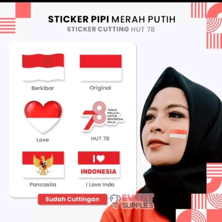 sticker pipi isi 20 sticker tanpa potongan sticker pipi bendera ...