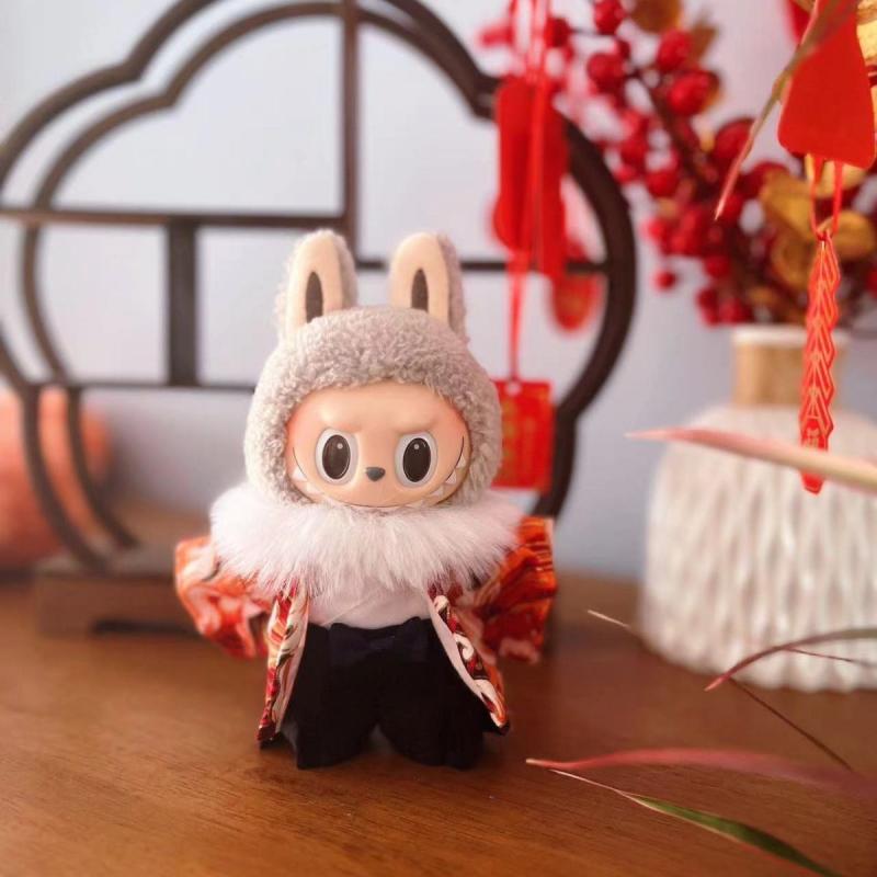 Cartoon Labubu Doll Costume 17CM Vinyl Doll Creative Kimono Set - Shop ...