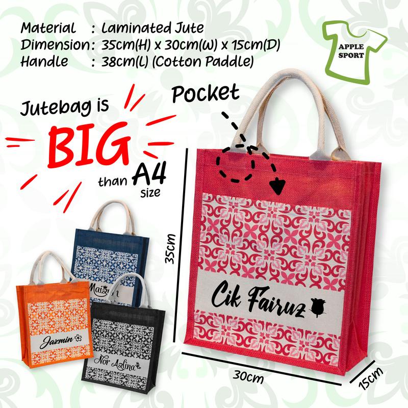READY STOCK BATIK Jute Bag + Twilly Scarf Ribbon + Heatpres - TikTok ...