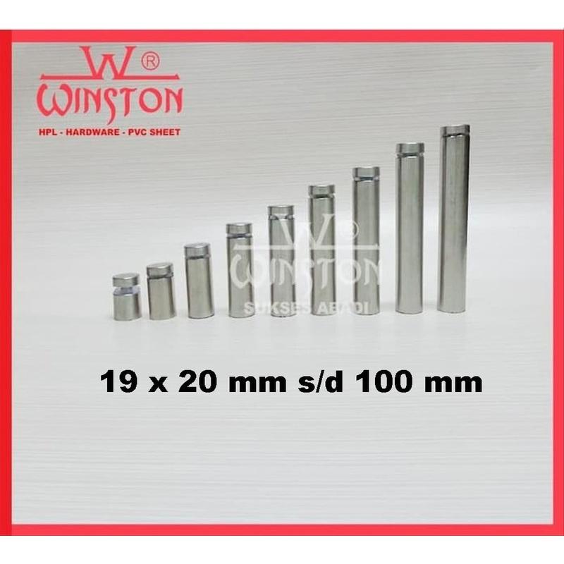 Pen Iklan WINSTON 19 mm Sign Board Paku Baut Sekrup Penjepit Stabil ...