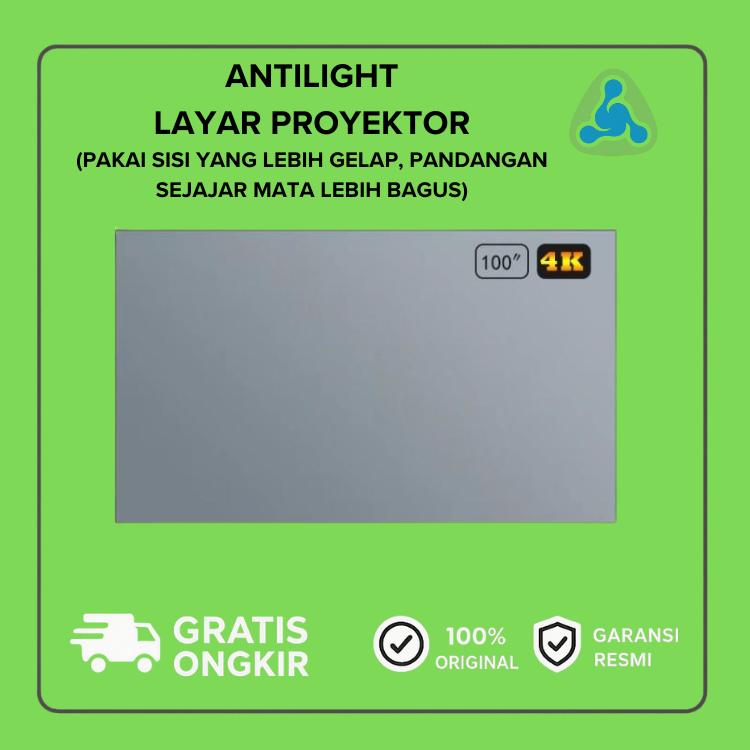 Kain Layar Proyektor Tempel Dinding Anti Light Screen Reflective Free ...