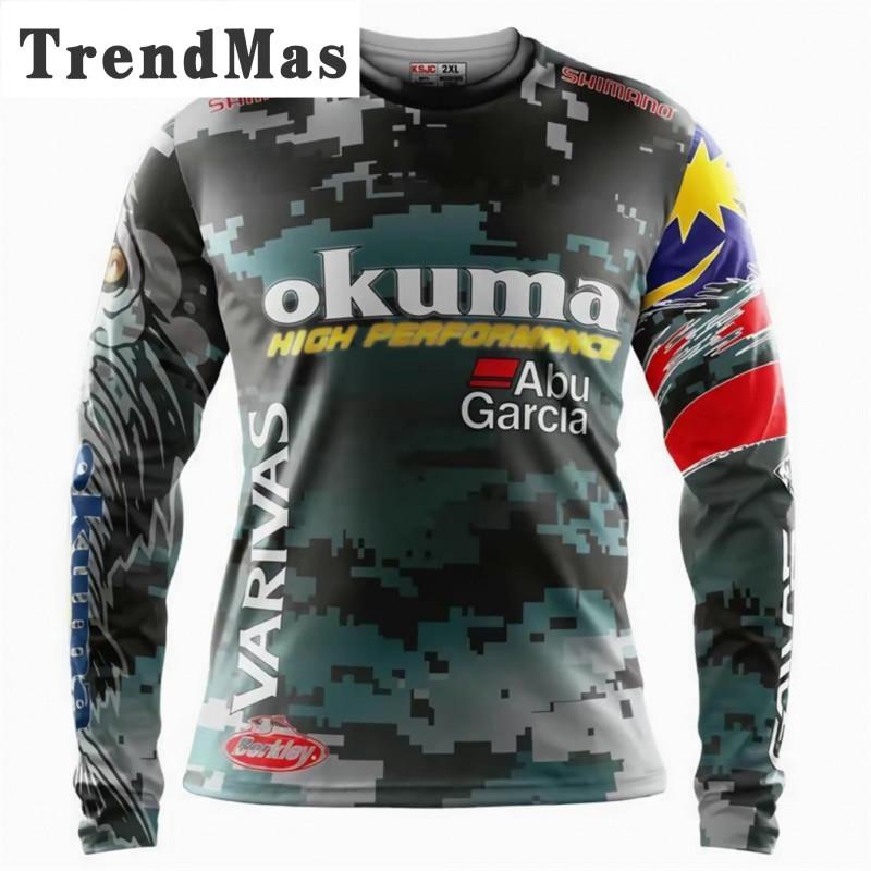 Kemeja T Memancing, Bahan Microfiber, Lengan Panjang, Peletakan ...
