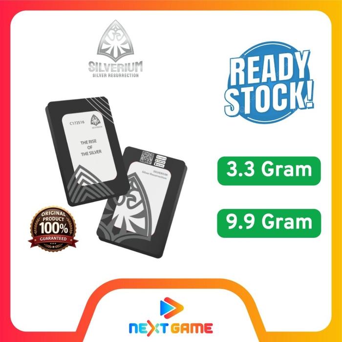 Jual Silverium Logam Mulia Perak Batangan Silver 3.3 gram, 9.9 gram dan ...