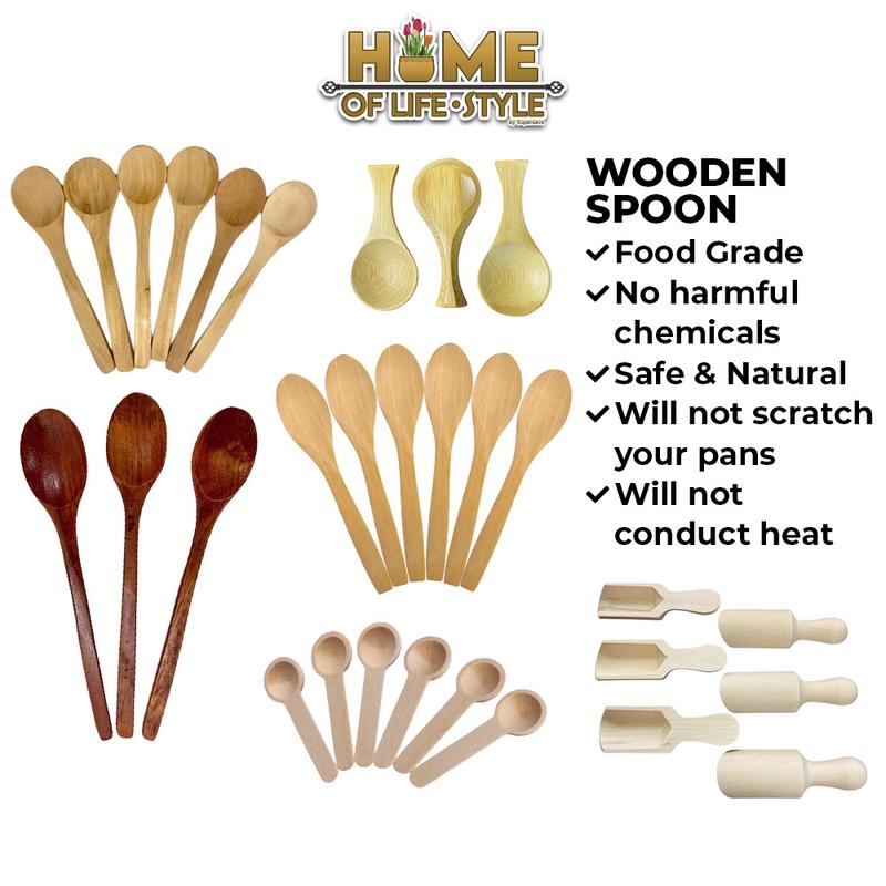 SUPERSAVE Set Sudu Kayu Small Wooden Spoon Round Spoon Sudu Kayu Rempah ...