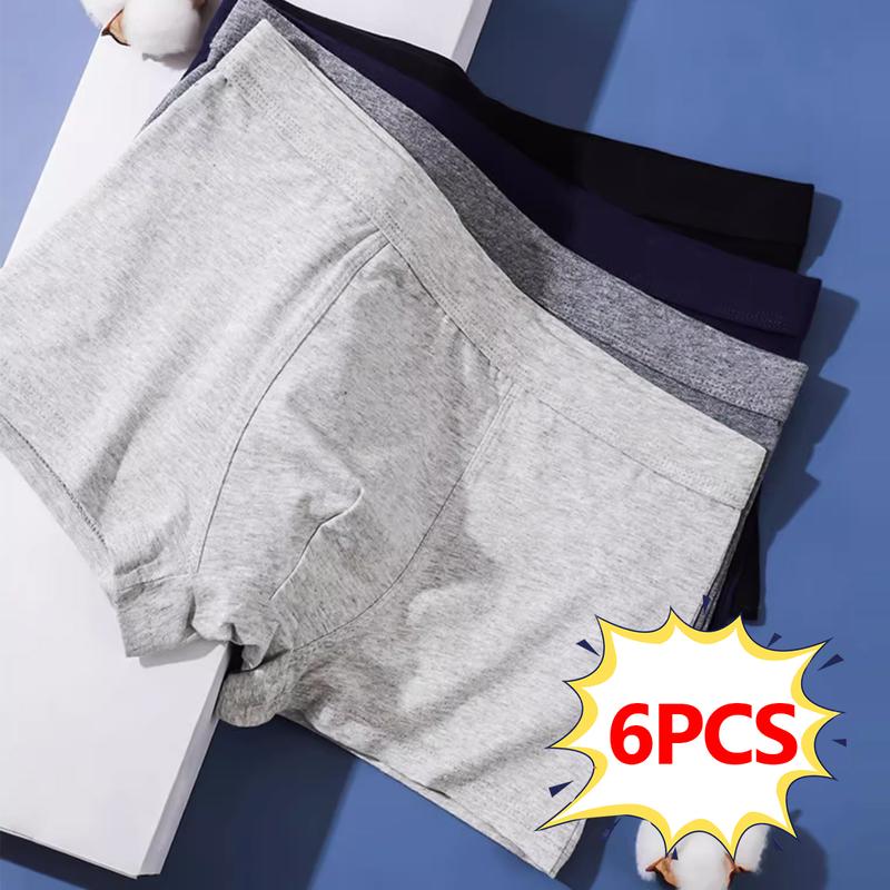 Love fashion. 6pcs Plain Boxer For Men's Underwear Cotton Boxer ...