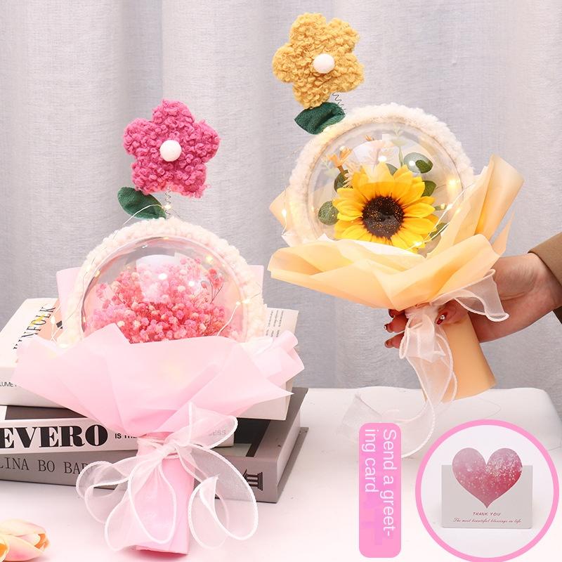 DIY Eternal Flower Bouquet Romantic Starry Sky Dried Flower Bouquet ...