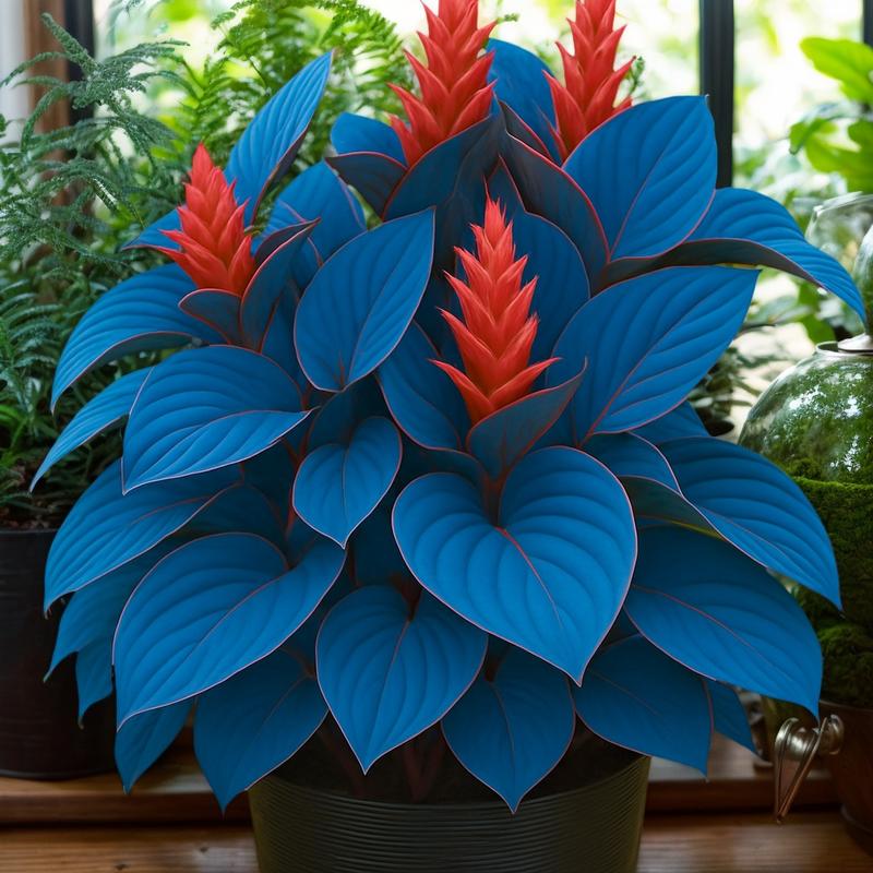 Hosta Seeds -800 pcs Rare Deep Blue & red Hosta with Blue Variations ...