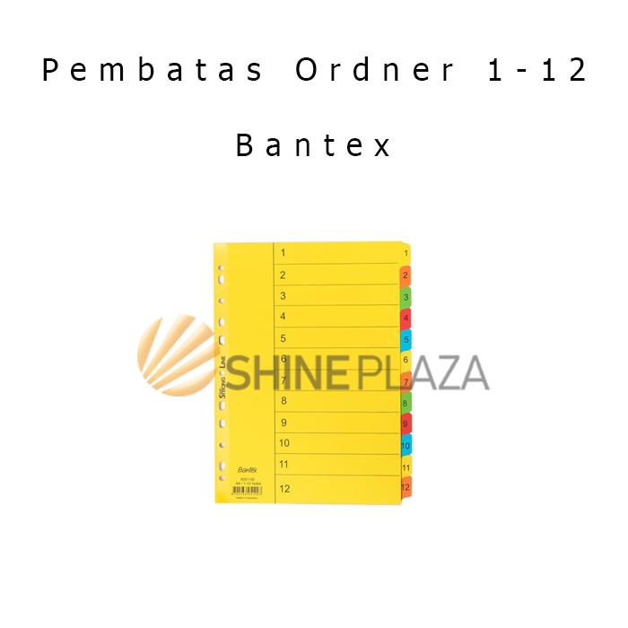 Jual Pembatas Ordner Bantex Angka 1-12 A4 6051 - Cardboard Index ...