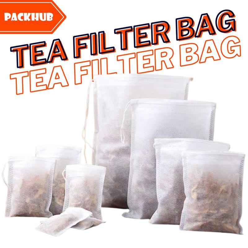 100pcs Beg Penapis Uncang Teh Kosong Non-Woven Filter Bag Drawstring ...