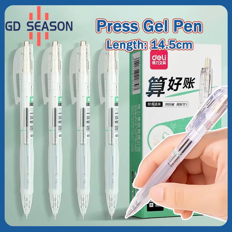 Deli Press Gel Pen 0.35mm Black Quick-Drying Ballpen Writing - TikTok ...