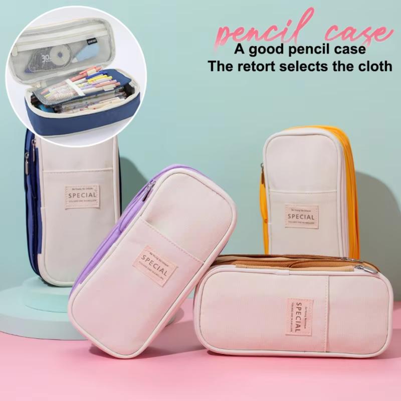 Macaron Pencil Case Large Capacity Double Layers Pencil Bag Pouch ...