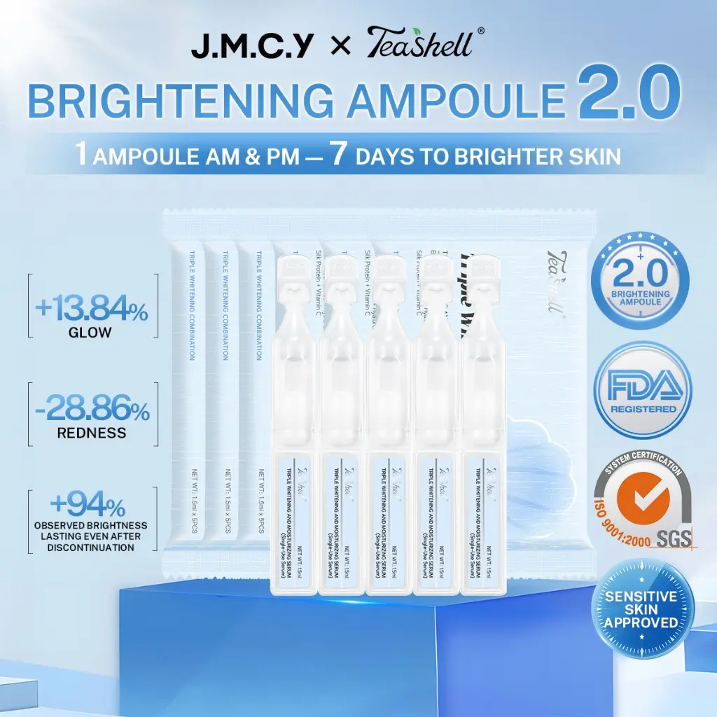 【Glow Up】JMCY× TEASHELL Whitening Ampoule Travel Set Brightening ...