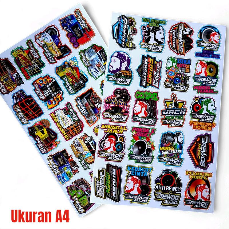 1 Lembar Uk A4 Stiker Permanen Brewok Audio -Stiker Trus Brewok Audio ...