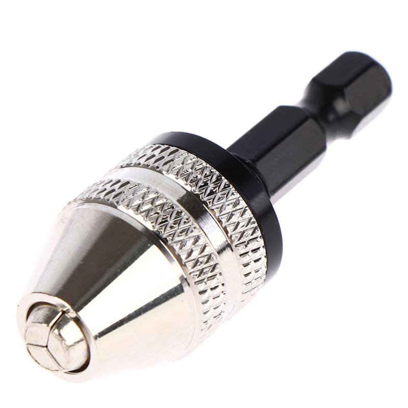 1/4'' Hex Shank Keyless Drill Chuck Quick Change Adapter Converter ...
