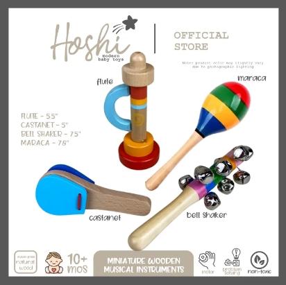 Hoshi Baby Miniature Wooden Instrument Toy Set, Montessori Wooden ...