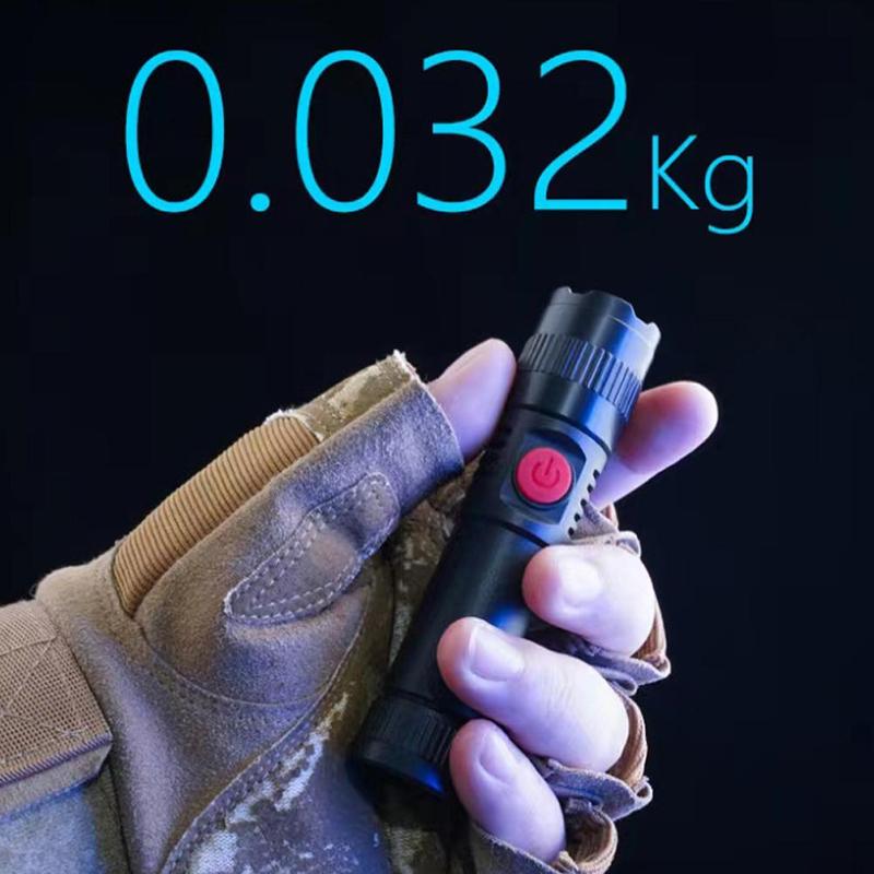 Portable Strong Light Flashlight USB Rechargeable Telescopic - TikTok ...