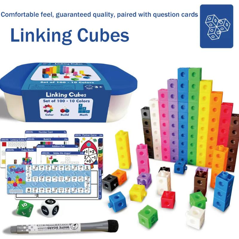 100pcs Linking Cubes Math Activity Set Math Building Blocks Math ...