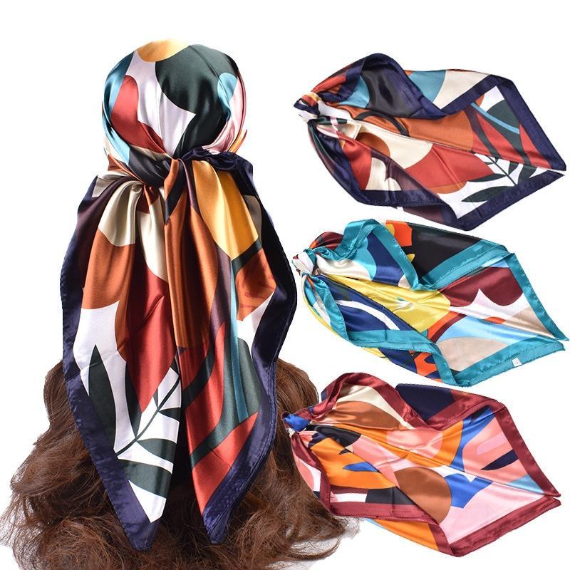 stylish Large Satin Square Head Scarf -Silk Like Floral Head - TikTok ...