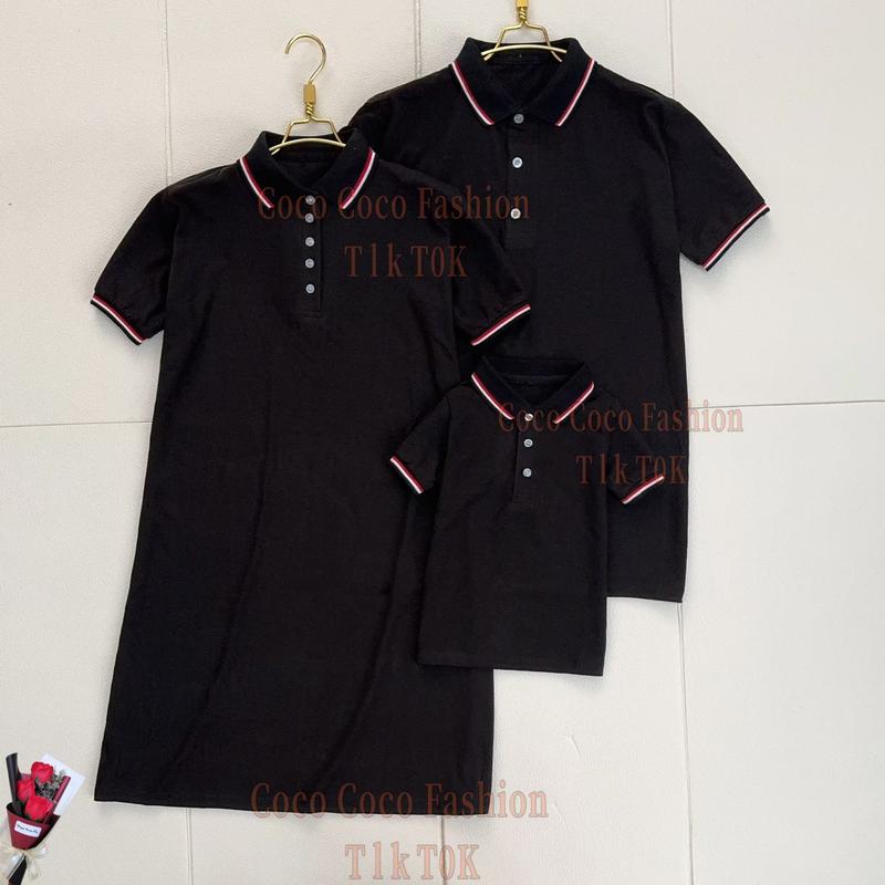 fashion casual family set uniform polo shirt dress cotton WE - TikTok ...