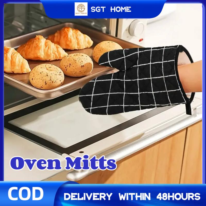 SGT Oven Mitts Kitchen Gloves Mat Cotton Insulated Gloves Kitchen ...