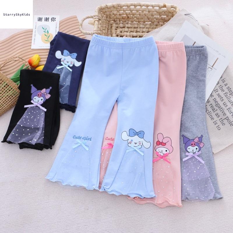 Spring Autumn Casual Cartoon Flared Pants Fashionable for Girls ...