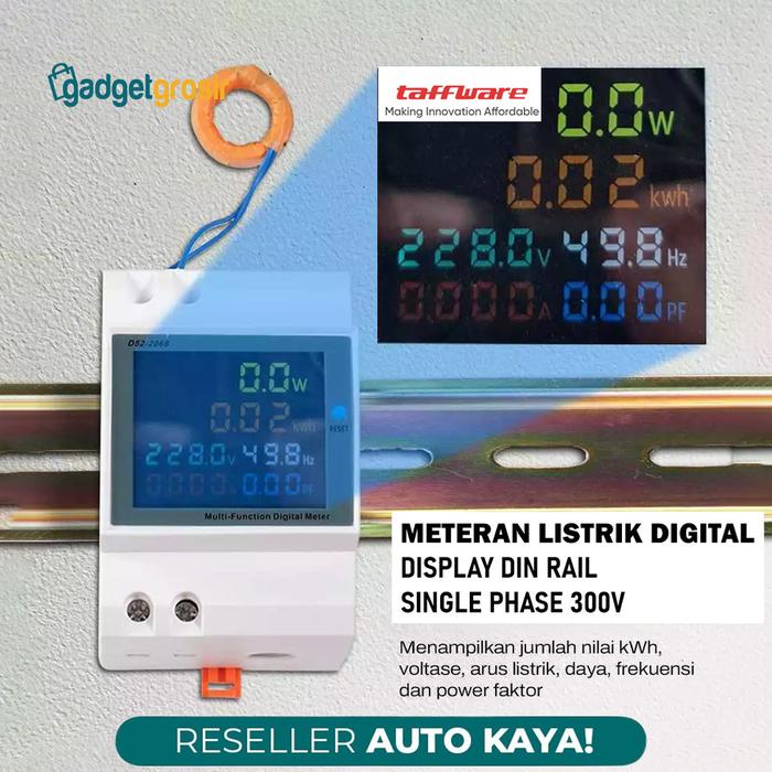 Jual Taffware Meteran Listrik Digital Display Din Rail Single Phase ...