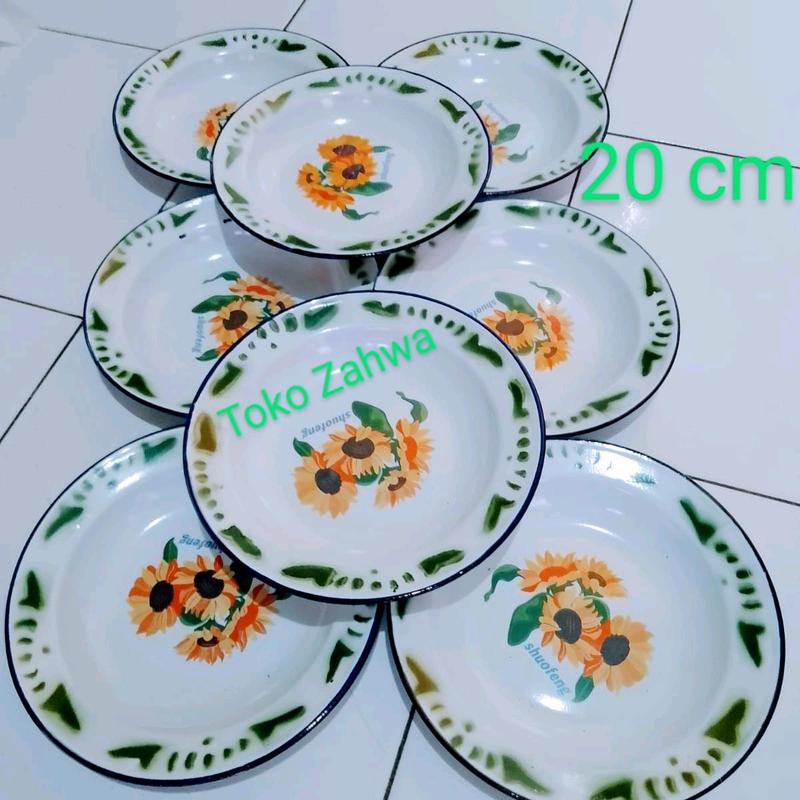 1 lusin /12 pcs piring seng/piring enamel/piring jadul (20cm) - Shop ...