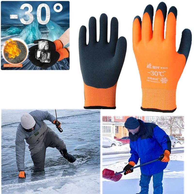 Unisex Thermal Lined Winter Work Gloves Cold Resistant Anti-freeze ...