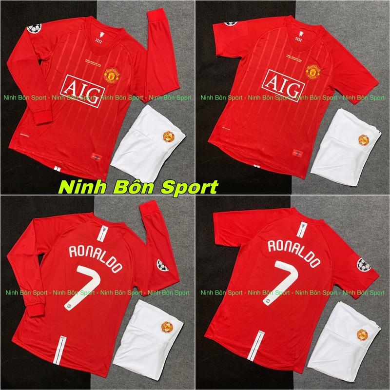 Bộ Quần Áo Bóng Đá Mu Retro, Áo Đá Banh CLB Mu 2008 - Vải Polyester ...
