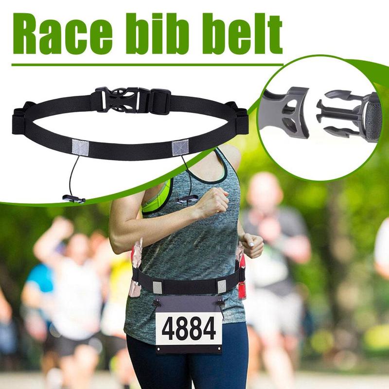 Race Number Bib Belt Adjustable Reflective Elastic Webbing Women ...