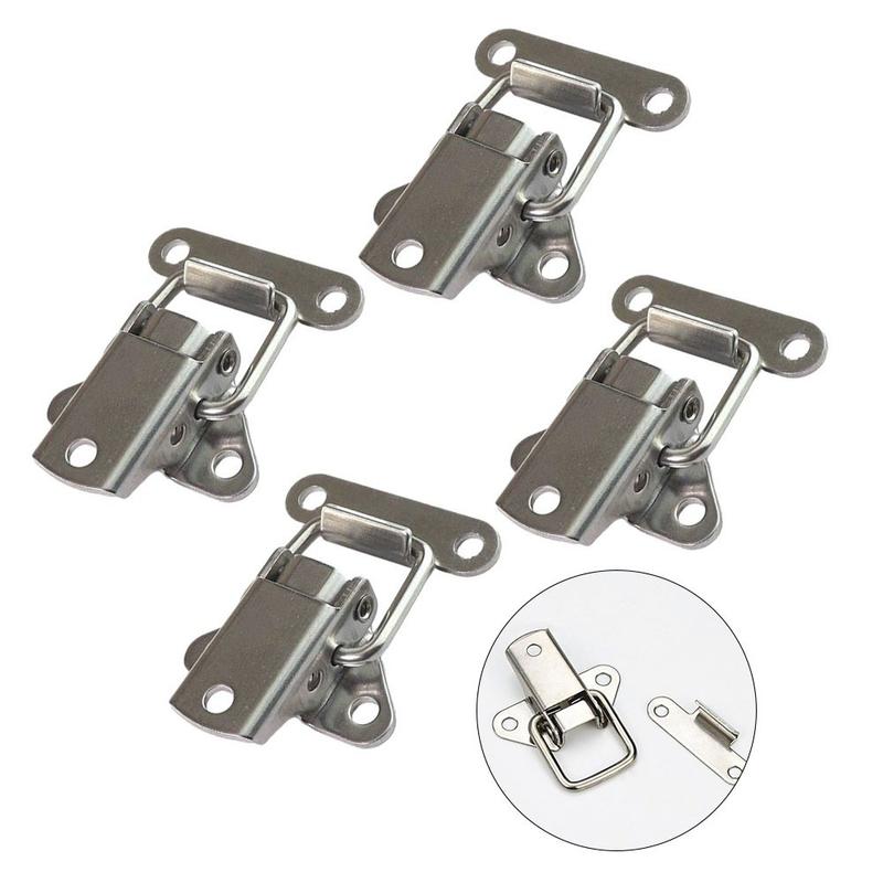 4 X Stainless Steel Clasp Case Clip Loop Suitcase Box Trunk Latch ...