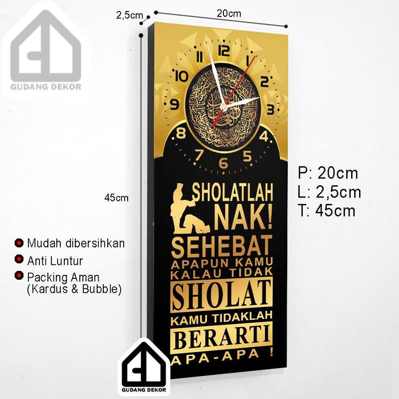 Jam Dinding Islami Sholatlah Nak Kaligrafi Alfatihah | Hiasan Dinding ...