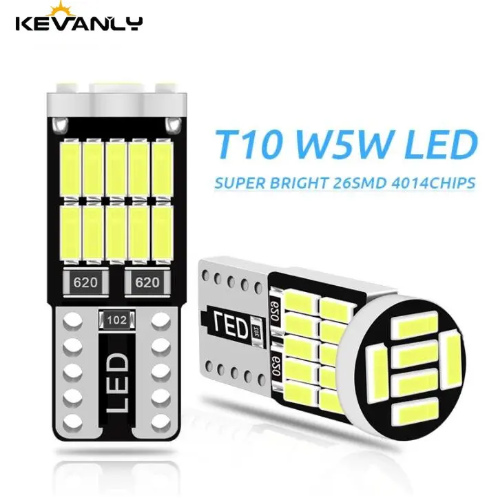 1pair T10 Led Canbus W5W LED Bulb 168 194 600 0K Dimmable License Plate ...