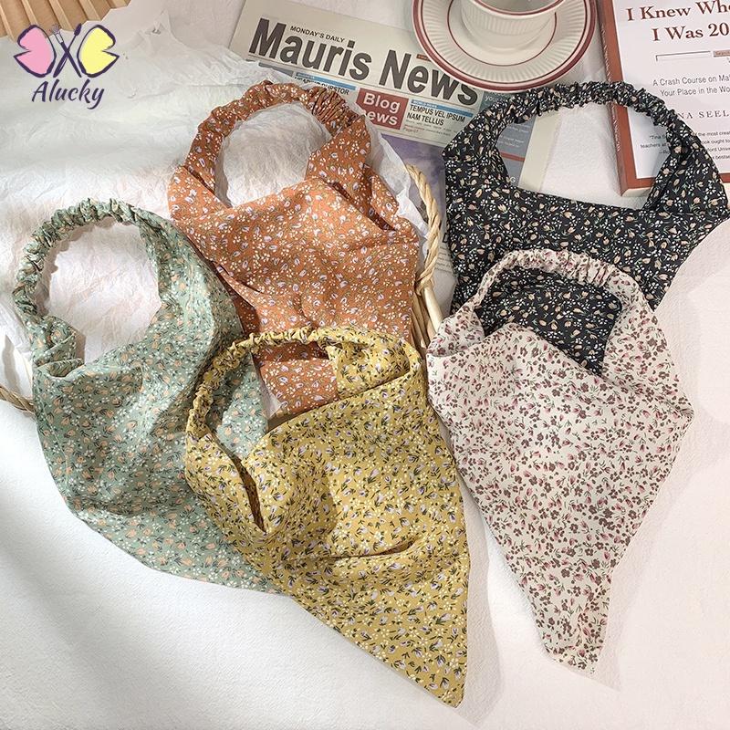 Triangle scarf wide brim turban headgear floral square scarf - TikTok ...