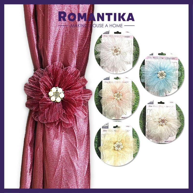 Romantika LACY FLORAL TIE 11CM Curtain Accessories Curtain Magnet ...