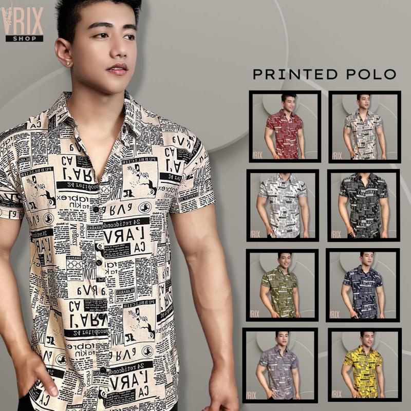 NEWSPAPER COLLECTION PRINTED POLO BY VRIX SHOP Casual Breathable ...