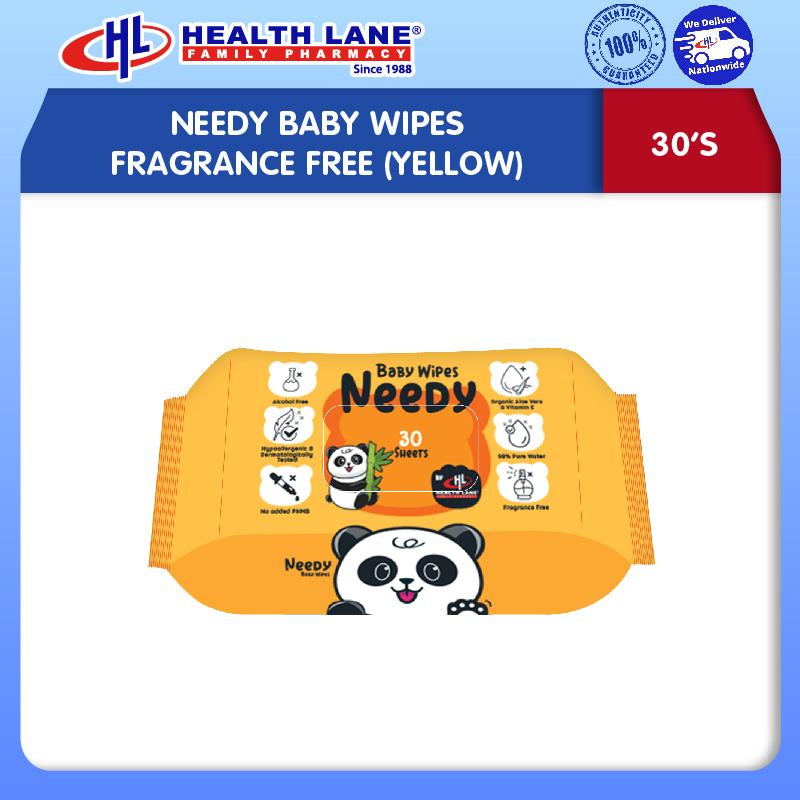 NEEDY BABY WIPES FRAGRANCE FREE 30'S (YELLOW) - TikTok Shop Malaysia