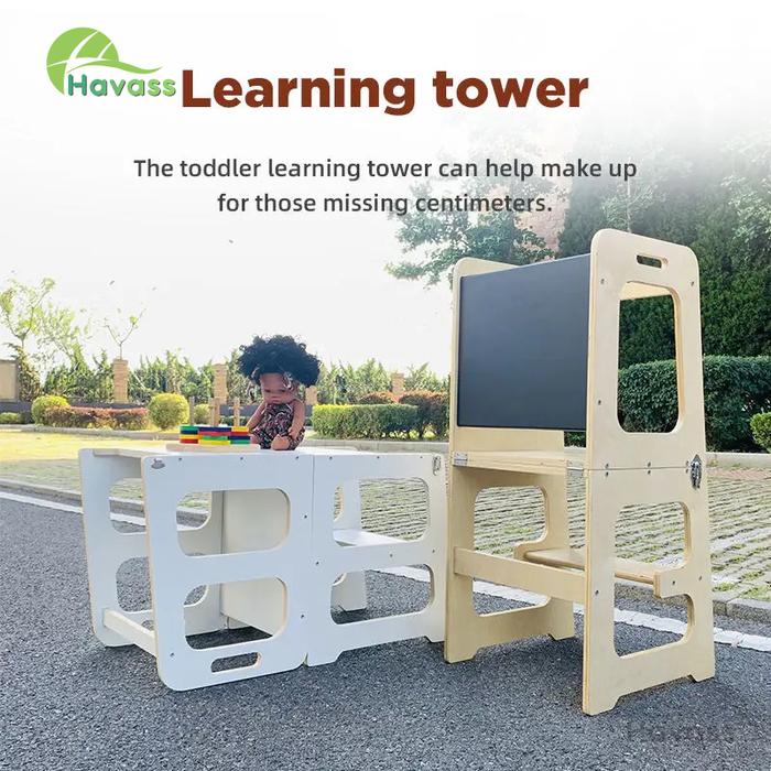 Jual Foldable Montessori Helper Tower | Kitchen Step Stool | Learning ...
